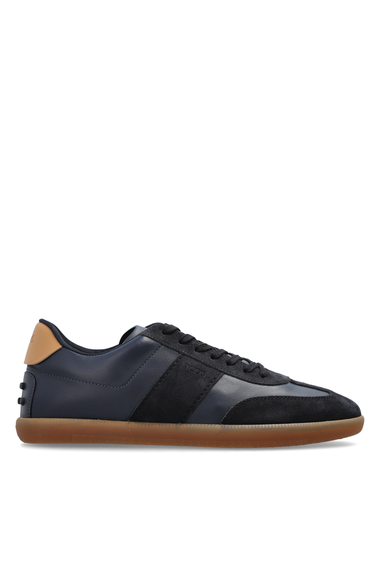 TOD'S Tod's Navy Leather and Suede Lace-Up Sneakers